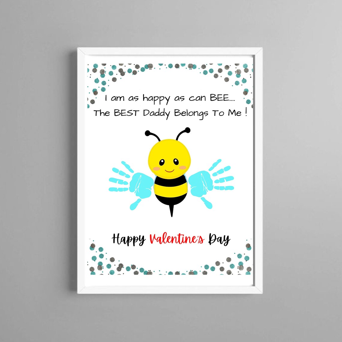 Valentine's Day Handprint Art, BEE My Valentine Handprint Art Craft ...