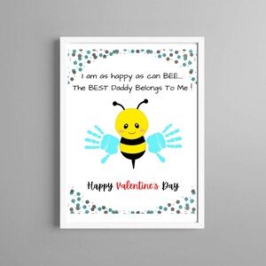 Valentine's Day Handprint Art, BEE My Valentine Handprint Art Craft ...