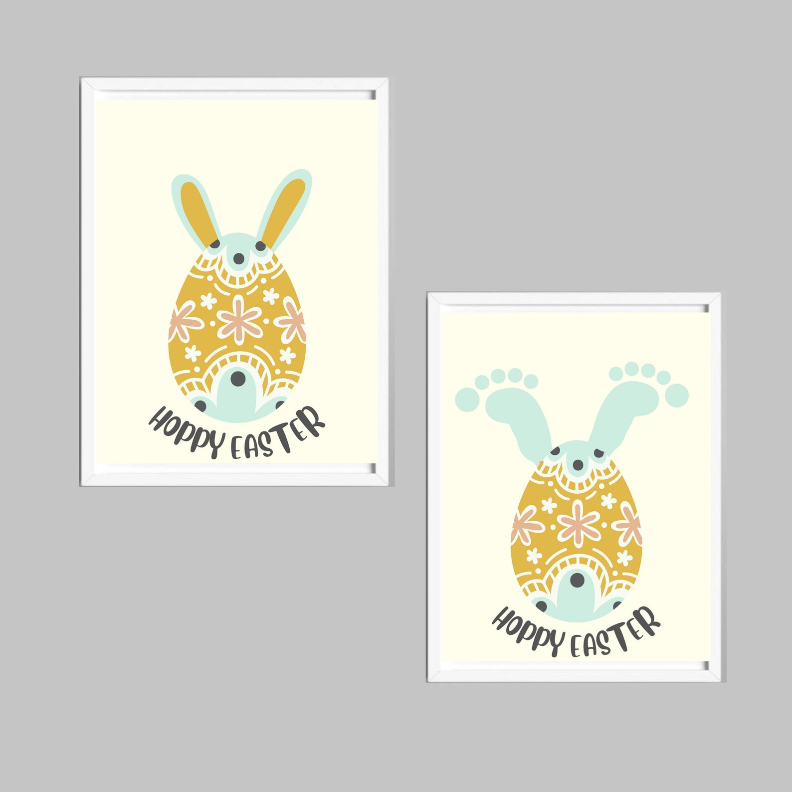 Easter Handprint Footprint Craft Bundle, Printable Handprint Footprint ...
