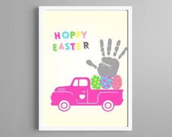 Happy Easter Handprint Art Footprint Little Chick Spring DIY Gift ...