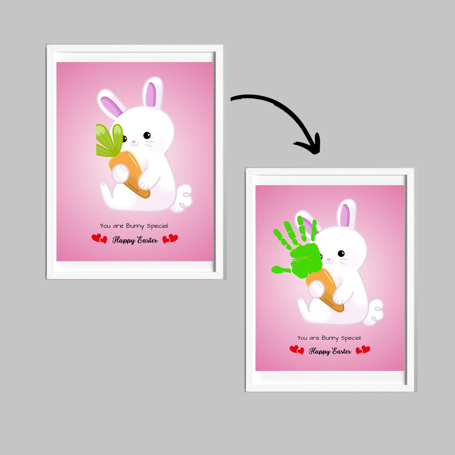 Easter Handprint Art, Printable Easter Bunny Handprint Footprint Craft ...