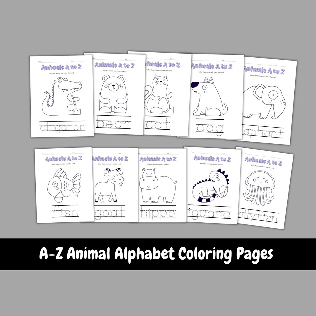 26 Printable Alphabet Coloring Pages Worksheet, 26 Pages Alphabet ...