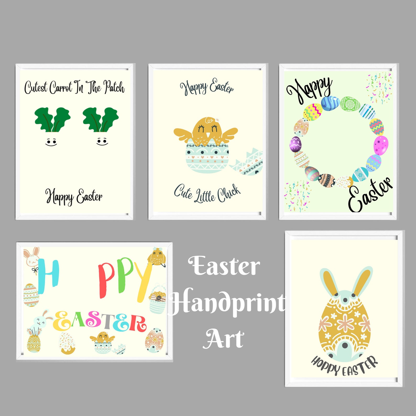 Easter Handprint Footprint Craft Bundle, Printable Handprint Footprint ...