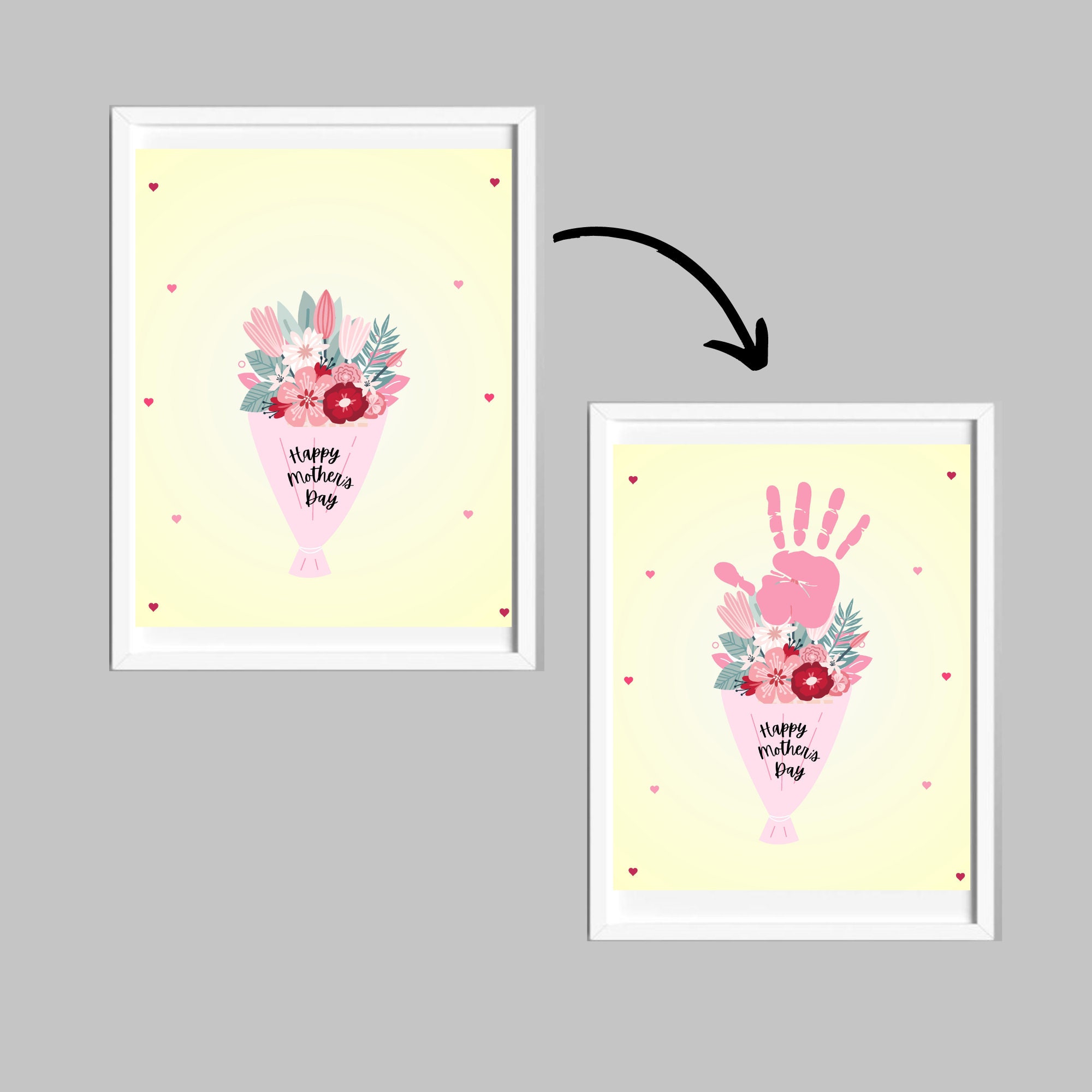 Happy Mothers Day Handprint Craft Art, Keepsake Gift for Mom, Mothers ...