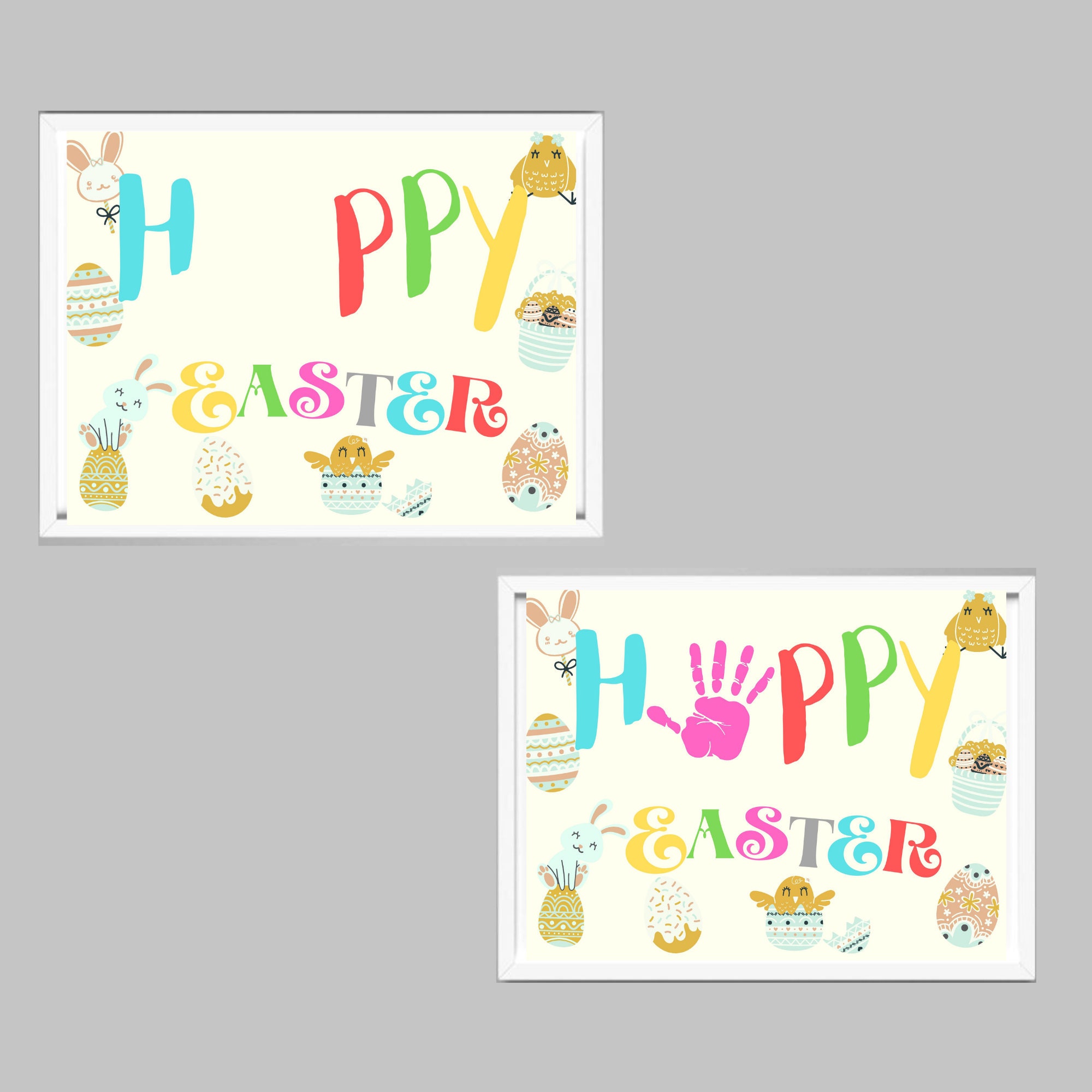 Easter Handprint Footprint Craft Bundle, Printable Handprint Footprint ...