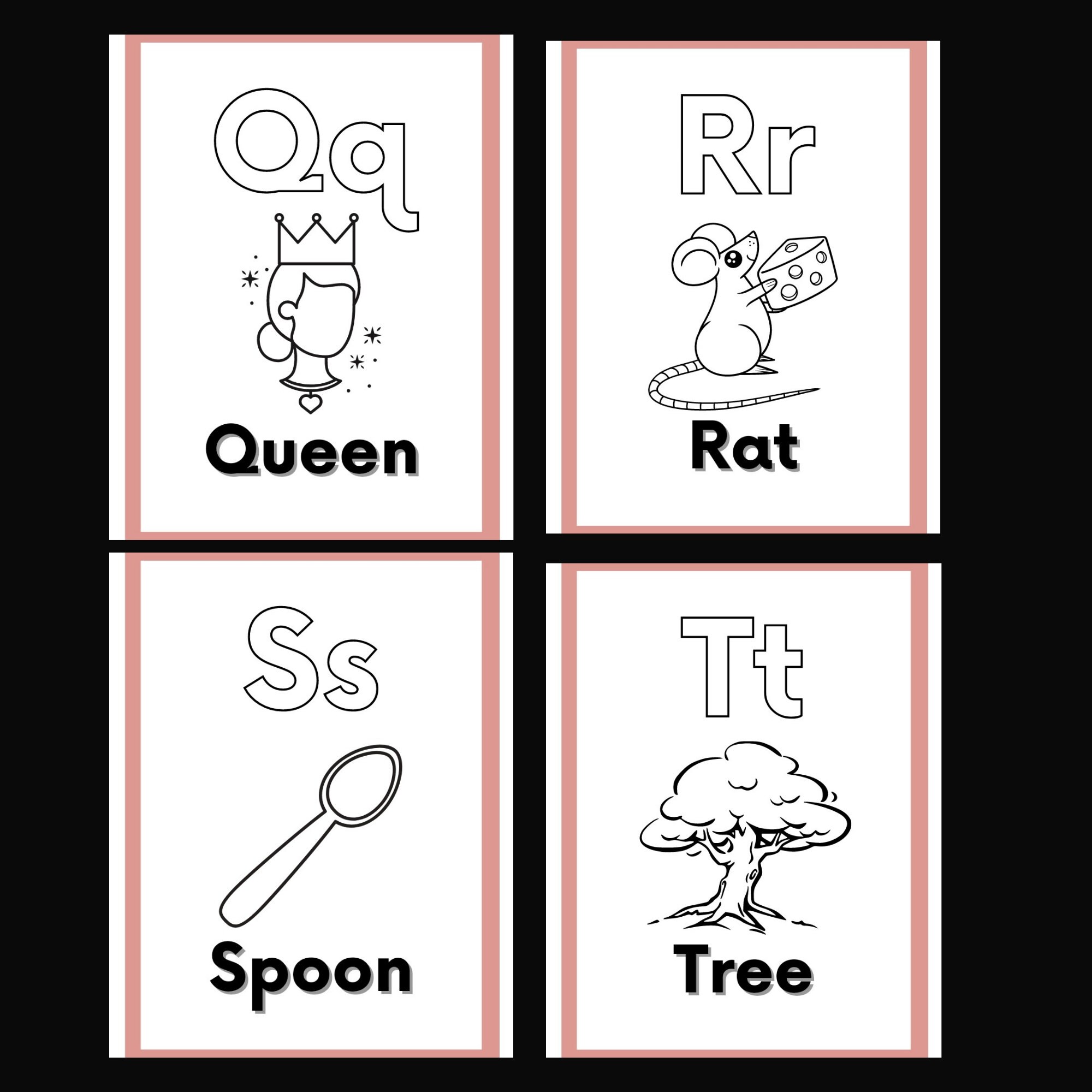26 Printable Alphabet Coloring Pages Worksheet, 26 Pages Alphabet ...