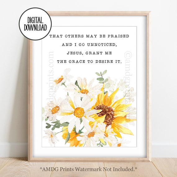 Litany of Humility Excerpt on Praise Catholic Prayer - Etsy