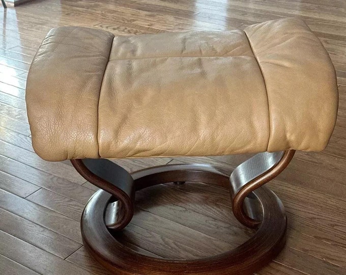 Vintage Scandinavian Modern Ekornes Leather Stressless Ottoman Footstool Norway Pristine - Etsy