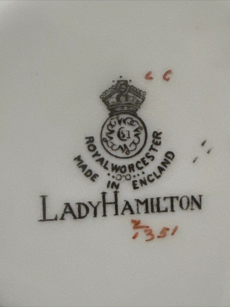 4 Antique Royal Worchester Lady Hamilton Cream SOUP BOWL & SAUCER ...