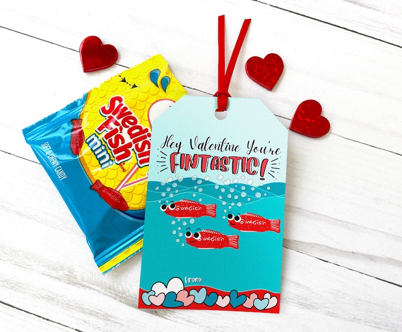 PRINTABLE Valentine Card Swedish Fish Valentine Card - Etsy