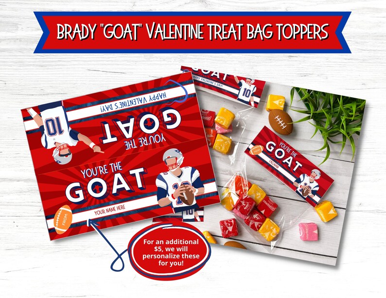 PRINTABLE Maye Patriots Valentine Instant Download, You're the Goat ...
