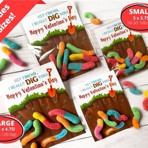 PRINTABLE Valentine Card, Gummy Worm Valentine Card, Printable ...