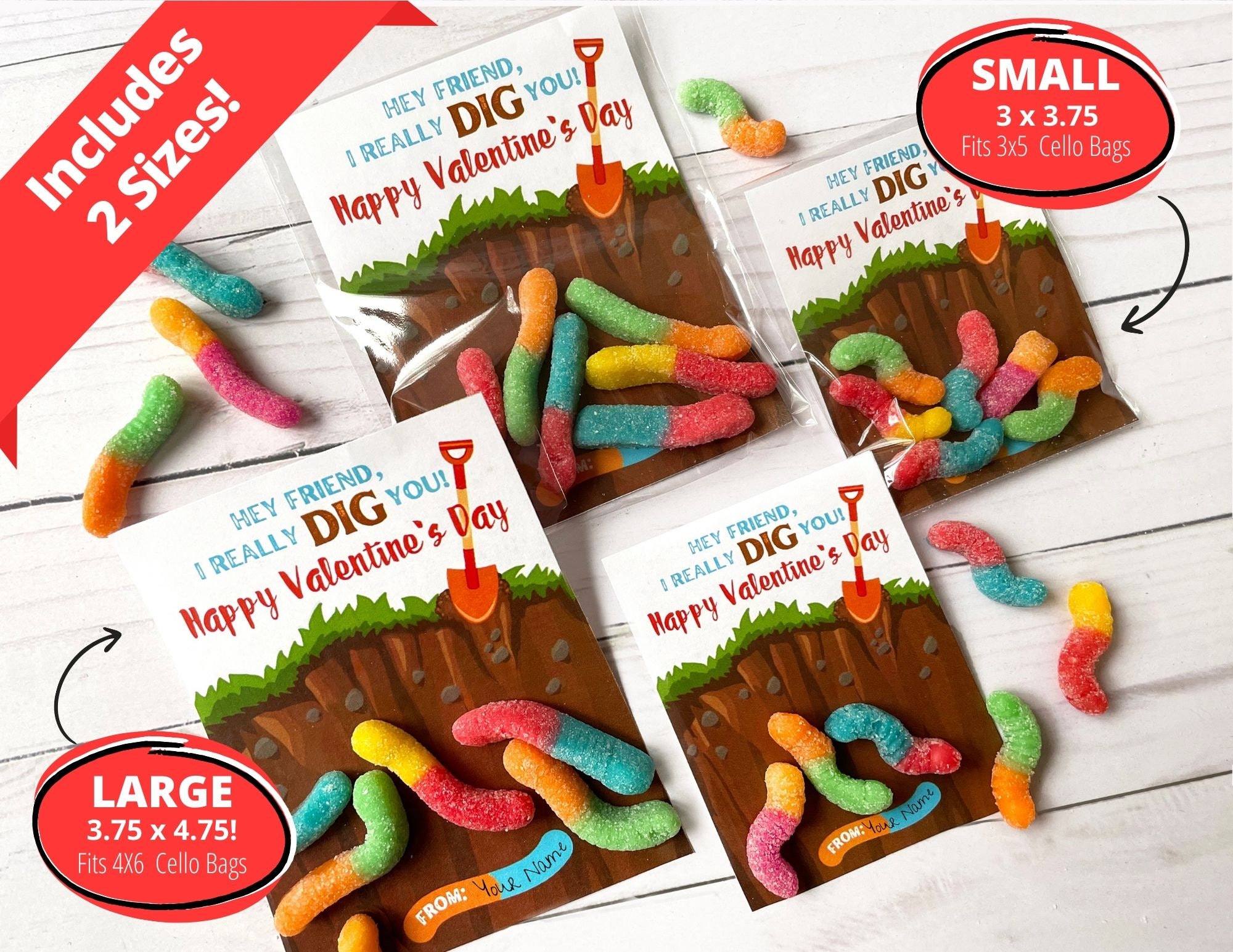 PRINTABLE Valentine Card Gummy Worm Valentine Card Printable - Etsy Canada