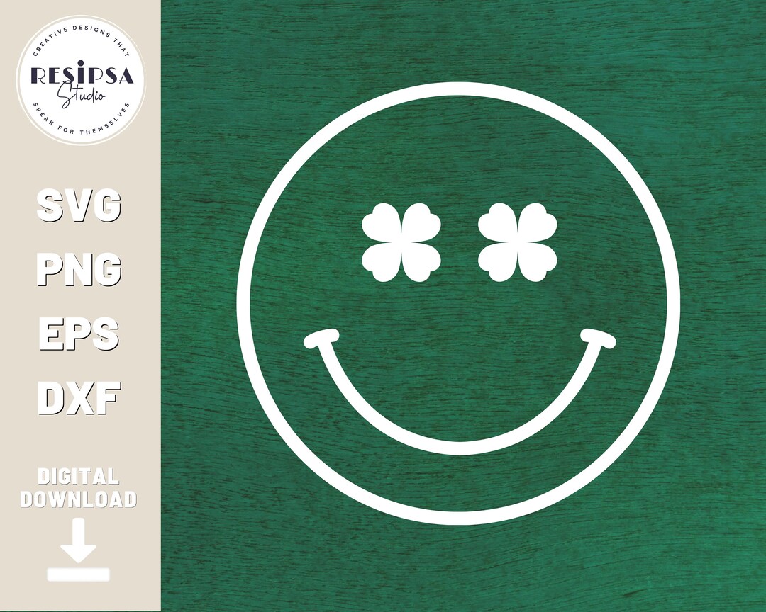 Smiley Face SVG DIGITAL DOWNLOAD for Saint Patricks Day Shirts, Party ...