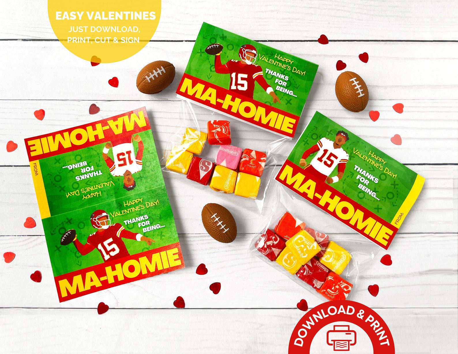 Mahomie Valentine Treat Bag Topper Cards PRINTABLE, Instant Download ...
