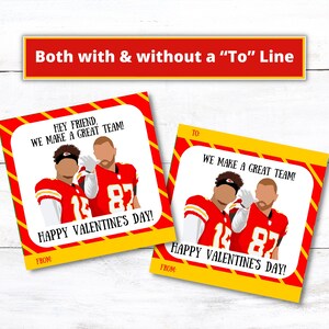 Kelce and Mahomes Valentines, PRINTABLE Instant Download, Easy Kids ...