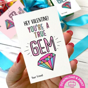 PRINTABLE Valentine Card, Ring Pop Valentine Card, Printable Classroom ...