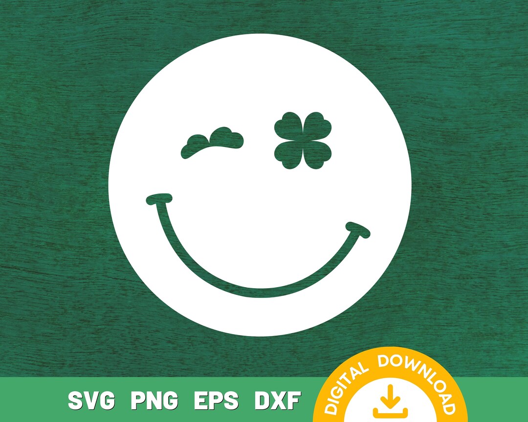 Smiley Face SVG DIGITAL DOWNLOAD! for Saint Patrick’s Day Shirts, Decor ...