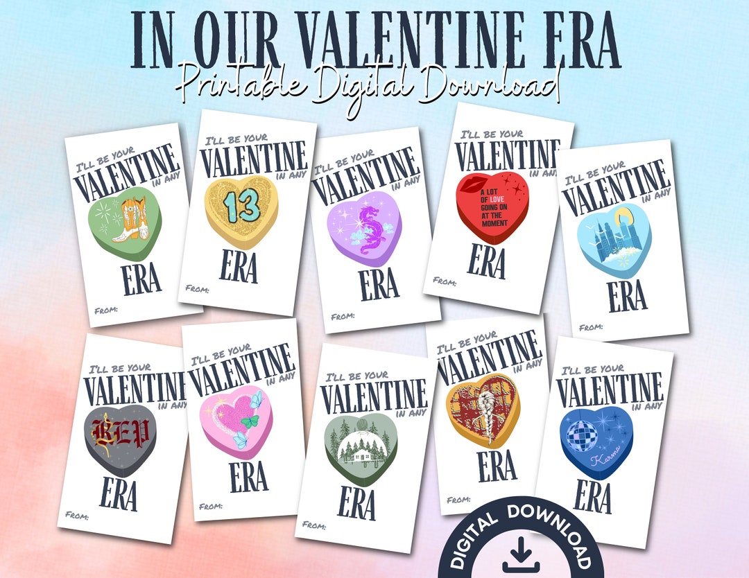 PRINTABLE Eras Valentine Tag, Swifty Valentine Cards, Printable ...