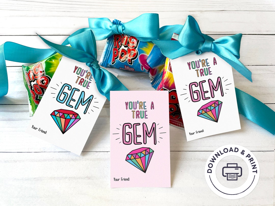 PRINTABLE Party Favor Tag Ring Pop Party Favor Thank You - Etsy