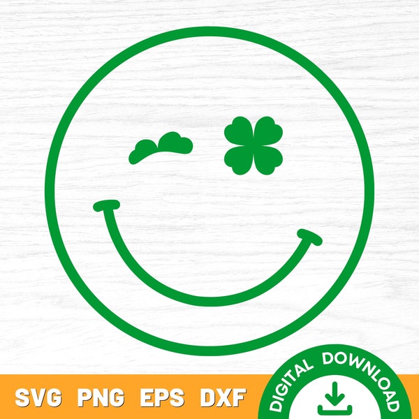 Shamrock Smiley Face - Etsy