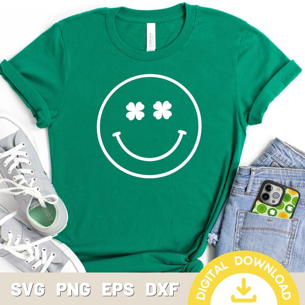 Shamrock Smiley Face - Etsy