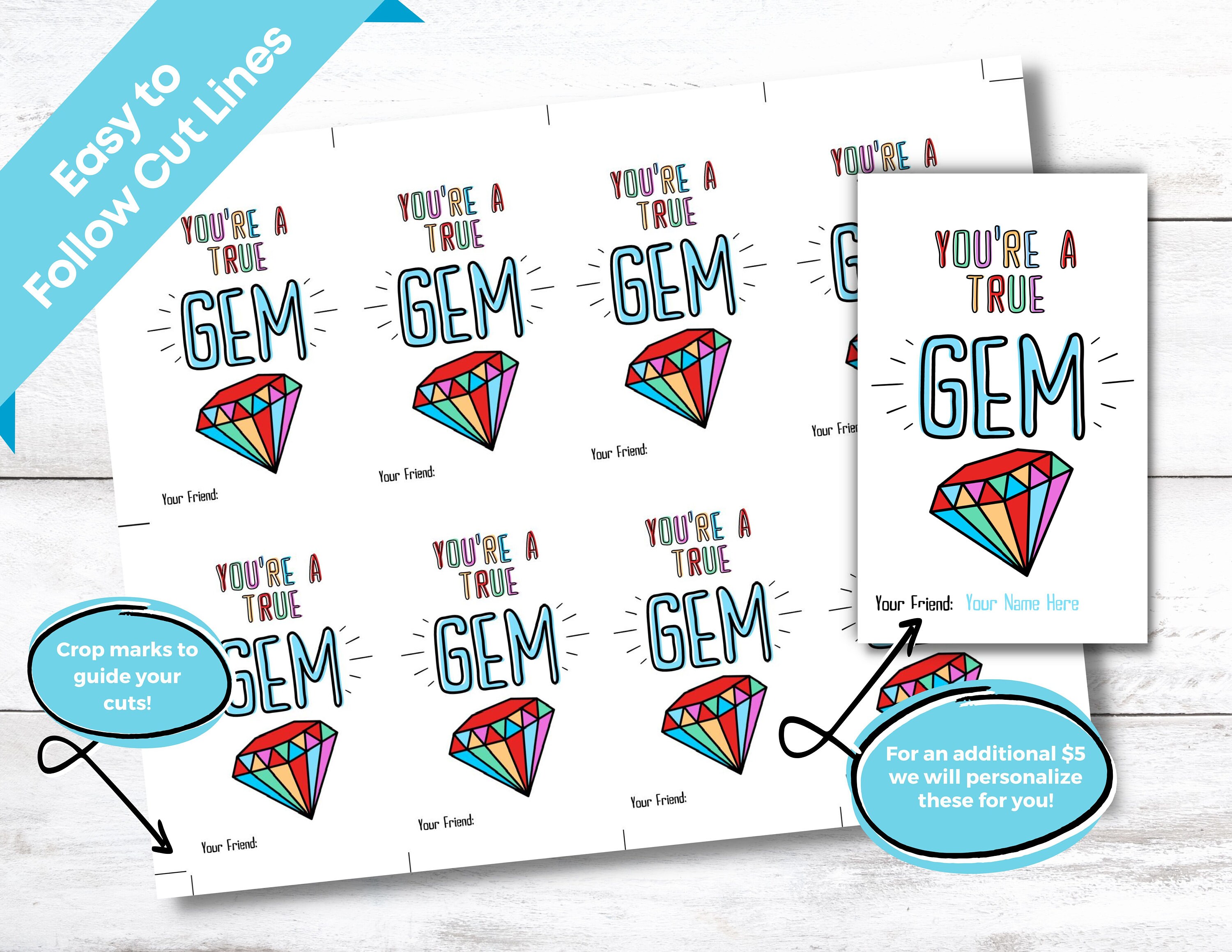 PRINTABLE Party Favor Tag, Ring Pop Party Favor Thank You Card, Easy ...