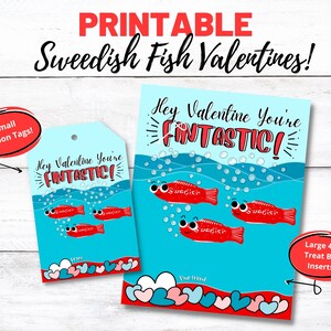PRINTABLE Valentine Card, Swedish Fish Valentine Card, Printable ...