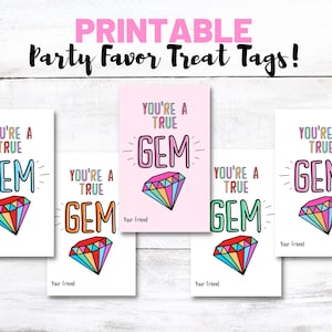 PRINTABLE Party Favor Tag, Ring Pop Party Favor Thank You Card, Easy ...