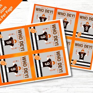 PRINTABLE Bengals Valentine Instant Download, Who Dey Valentine's, Easy ...