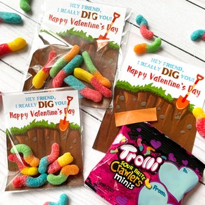 PRINTABLE Valentine Card, Gummy Worm Valentine Card, Printable ...