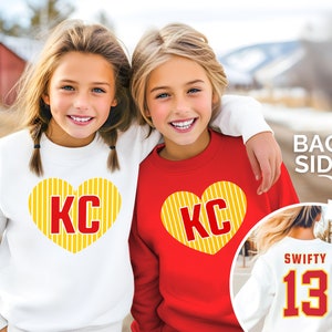 YOUTH Swifty 13 Jersey Sweatshirt, Taylor Kelce Swift Chiefs Eras Shirt ...