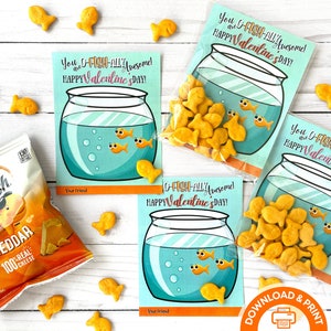 PRINTABLE Valentine Card, Goldfish Valentine Card, Printable Classroom ...