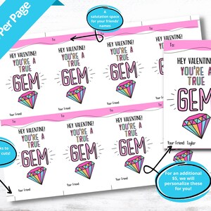 PRINTABLE Valentine Card, Ring Pop Valentine Card, Printable Classroom ...