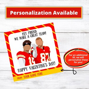 Kelce and Mahomes Valentines, PRINTABLE Instant Download, Easy Kids ...