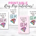 PRINTABLE Valentine Card, Ring Pop Valentine Card, Printable Classroom ...