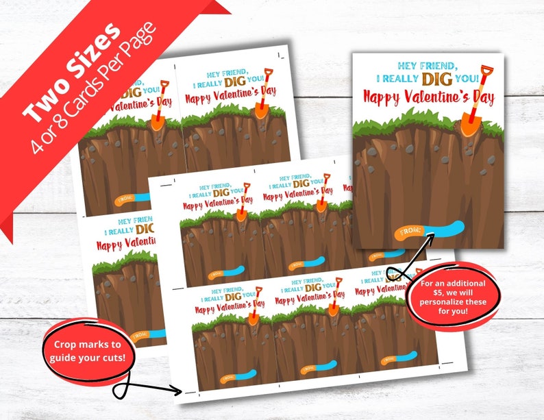 PRINTABLE Valentine Card, Gummy Worm Valentine Card, Printable ...