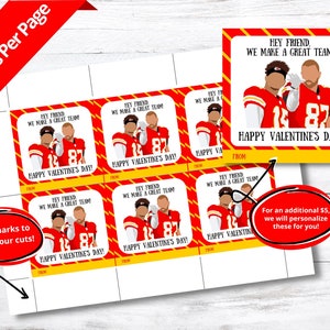 Kelce and Mahomes Valentines, PRINTABLE Instant Download, Easy Kids ...