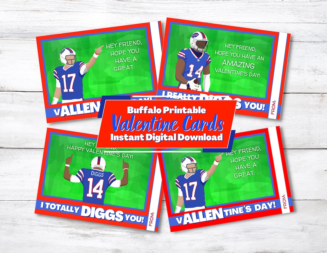 Bills Valentine Cards, Valentine Cards PRINTABLE Instant Download, Easy ...