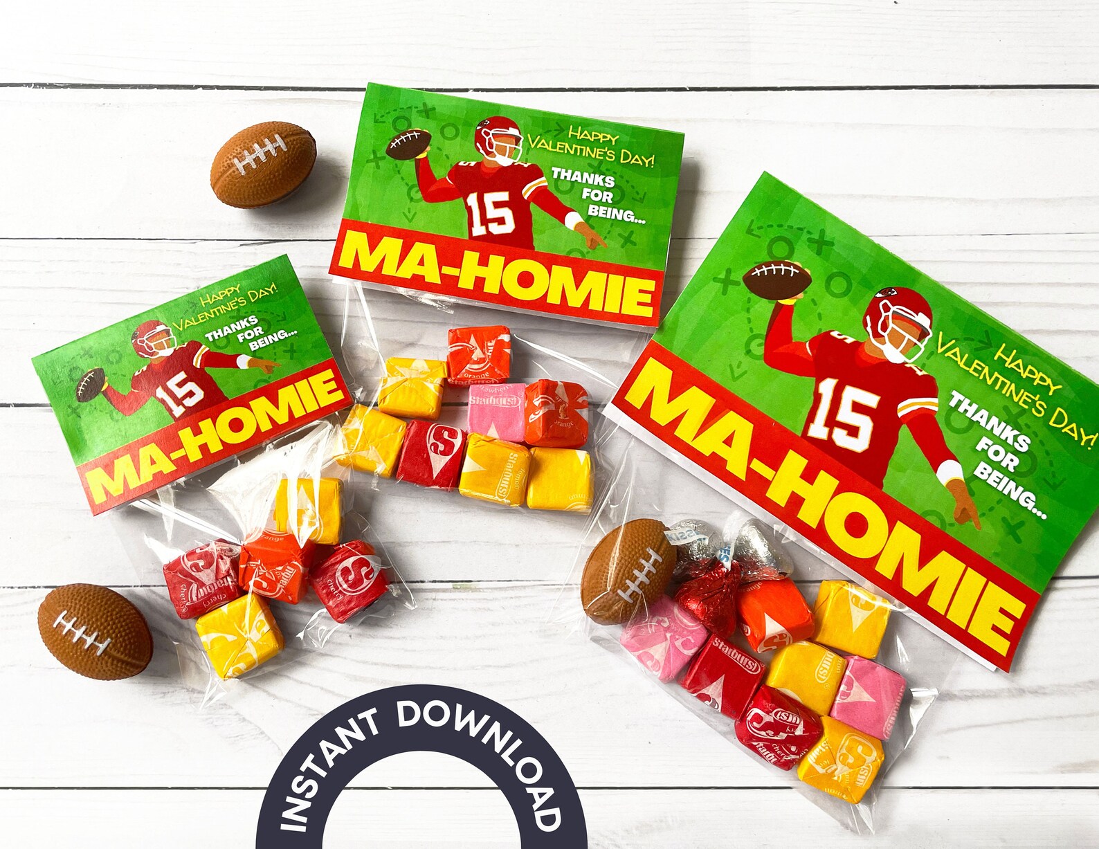 Mahomie Valentine Treat Bag Topper Cards PRINTABLE, Instant Download ...