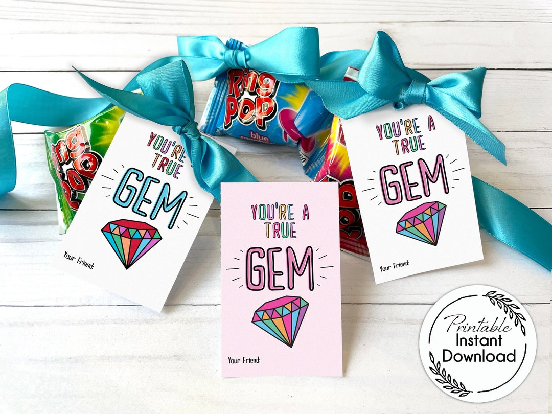 PRINTABLE Party Favor Tag Ring Pop Party Favor Thank You - Etsy