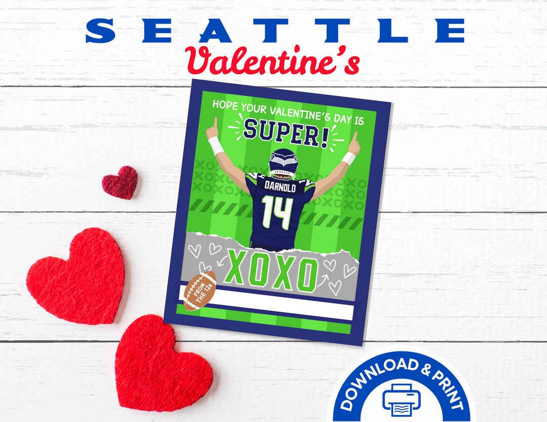 PRINTABLE Seahawks Valentine Instant Download, Go Hawks Super Bowl ...