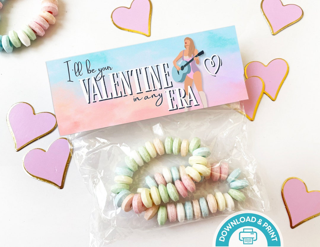 PRINTABLE Valentine Era Bag Topper Cards, Swiftie Valentines, Eras ...