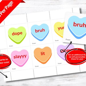 PRINTABLE Valentine Card, Gen Z Conversation Heart Valentine Card ...