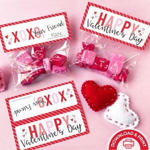 PRINTABLE Valentine Card, Treat Bag Topper Valentine, Printable Kids ...