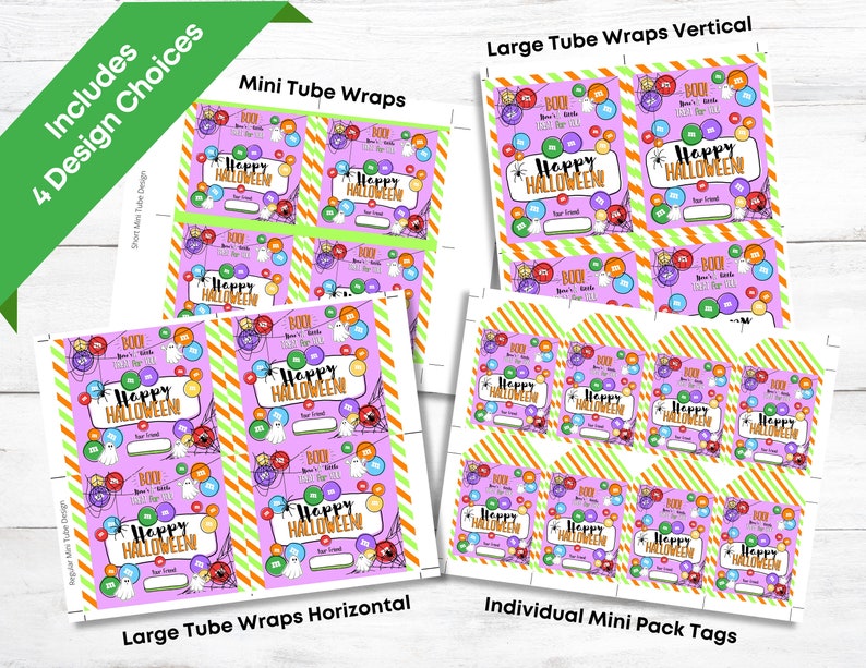 PRINTABLE Halloween Tag, Digital M&M Halloween Card, Classroom ...
