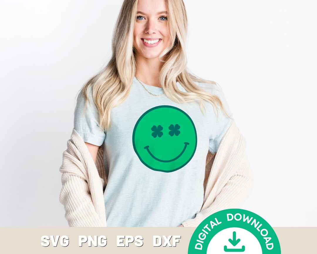 Smiley Face SVG DIGITAL DOWNLOAD! for Saint Patrick’s Day Shirts, Party ...