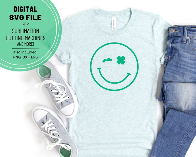 Smiley Face SVG DIGITAL DOWNLOAD for Saint Patricks Day - Etsy