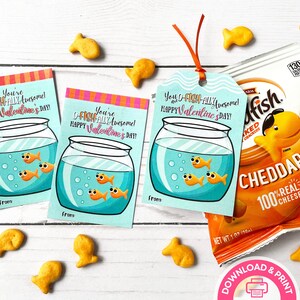 PRINTABLE Valentine Card, Goldfish Valentine Card, Printable Classroom ...