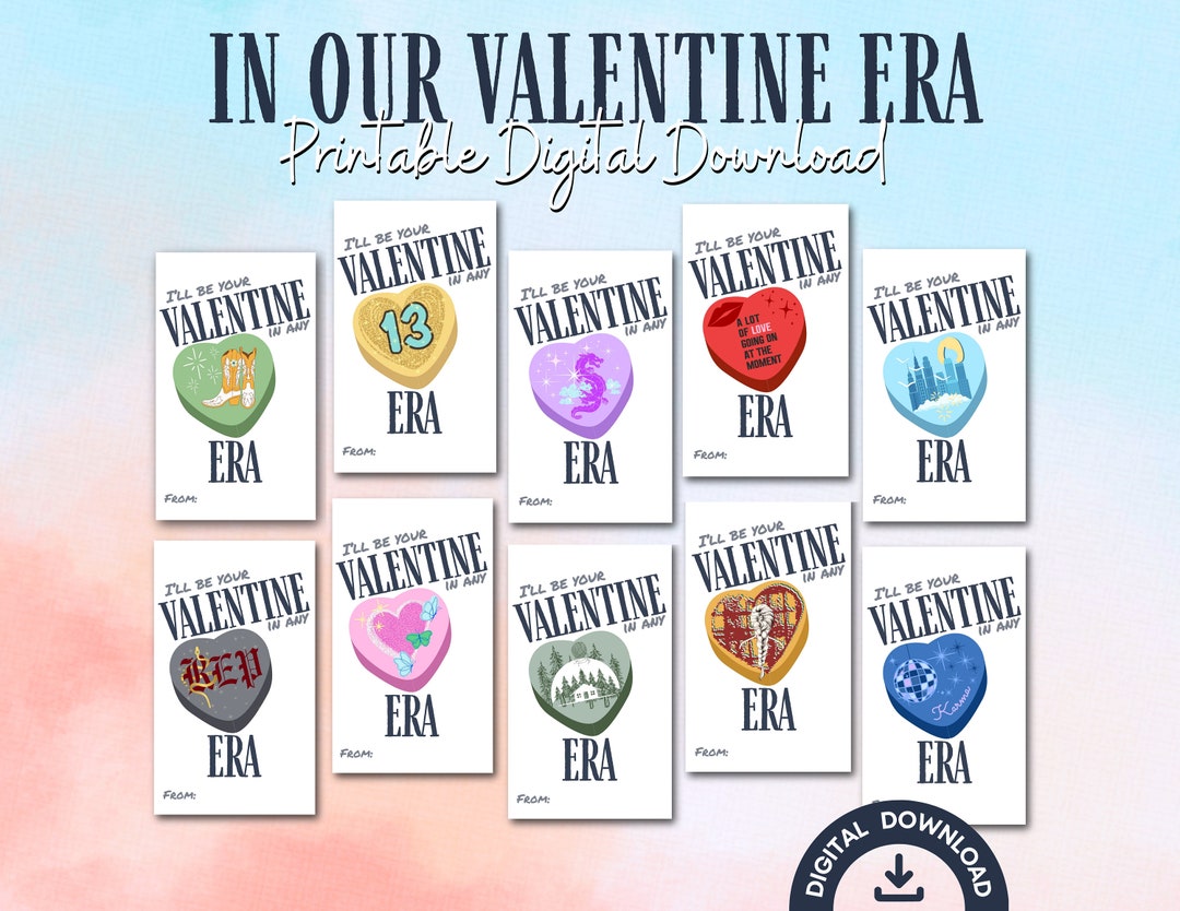 PRINTABLE Eras Valentine Tag, Swifty Valentine Cards, Printable ...